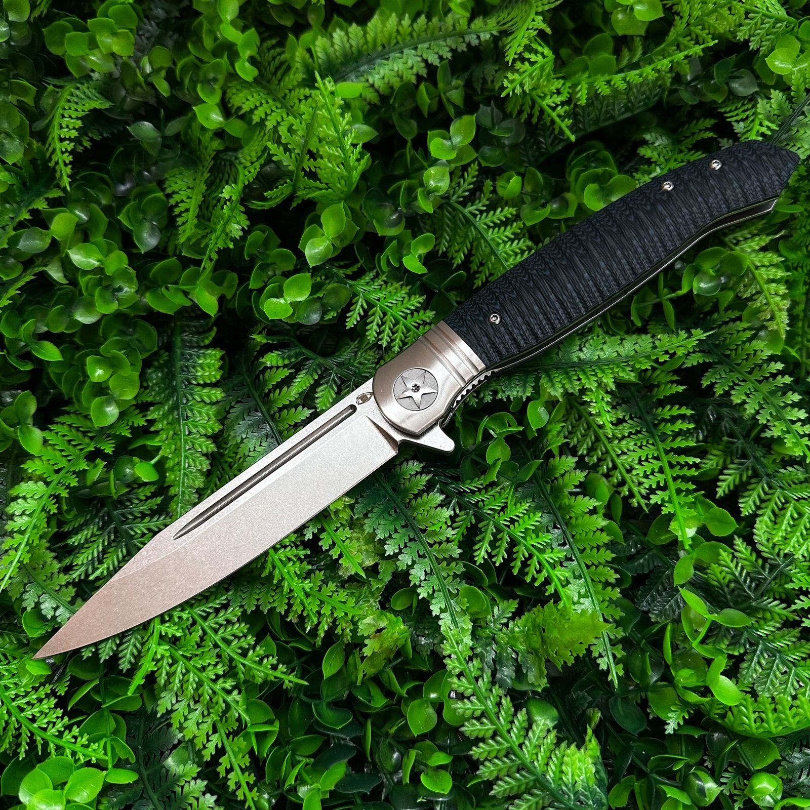 Складной нож Reptilian НКВД-04-3 сталь D2, рукоять черно-синий G10