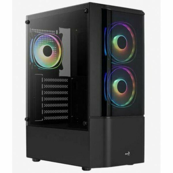 Компьютерный корпус MidTower Aerocool/Formula Quantum-G-BK-v2 черный без Б/п, ATX 3FRGb Fan on front panel