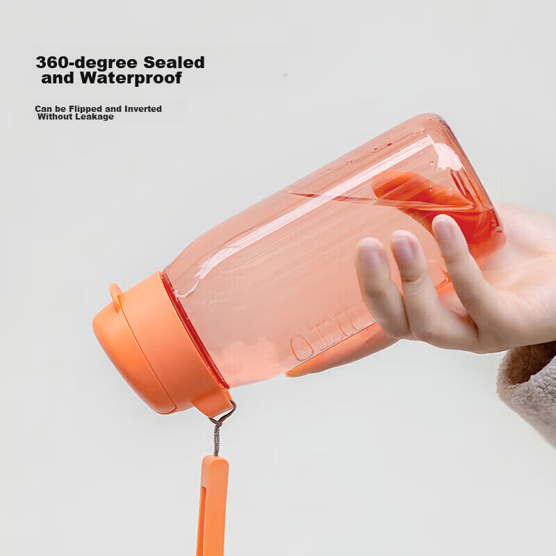 Tupperware Fun 550ML Plastic Cup for Men and Women, Portable Sports Water Bottle with Large Capacity and Dual Drinking Spout, Soft Honey Orange