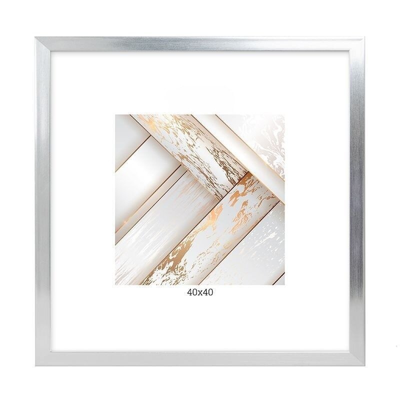 Фоторамка, рамка для фотографии, постера, рисунка, вышивки, мозаики 40х40 см, silver, серебристая GF 6550