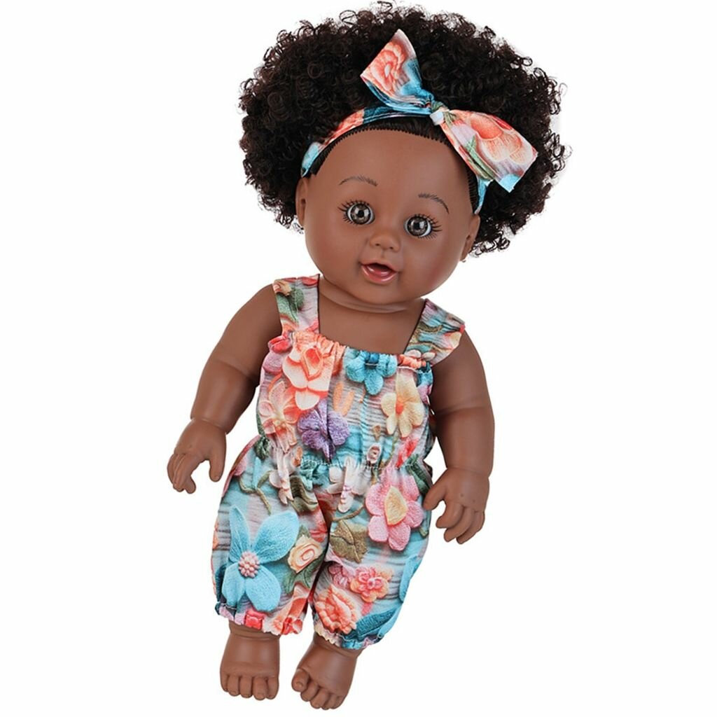 12-дюймовая/30-сантиметровая черная кукла с кудрявой прической афро, реборн для украшения детской комнаты , - Стиль 3