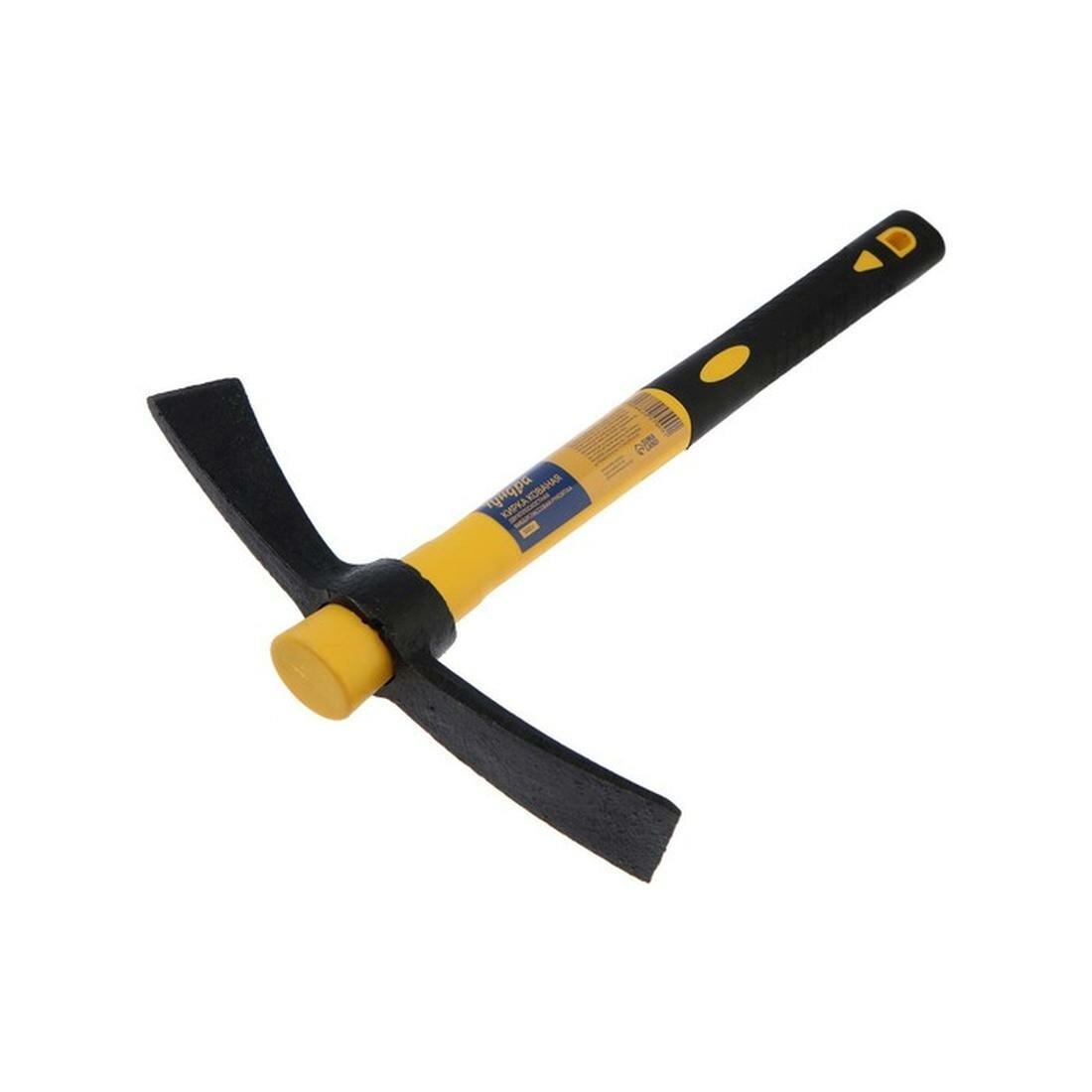 Кирка тундра, кованая, фиберглассовая рукоятка 380 мм, двухплоскостная, 500 г