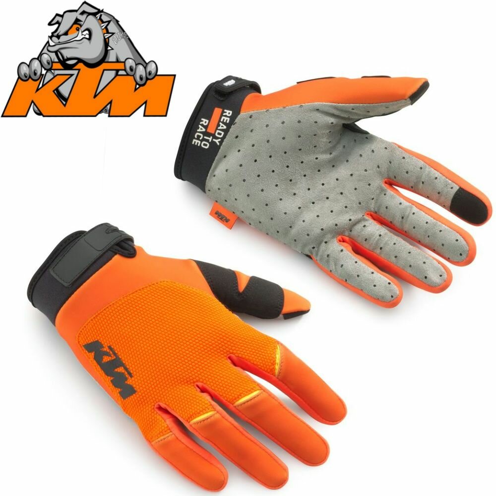 Перчатки для гонок KTM Red Bull, бамбуковые волокна, оранжевые, размер L