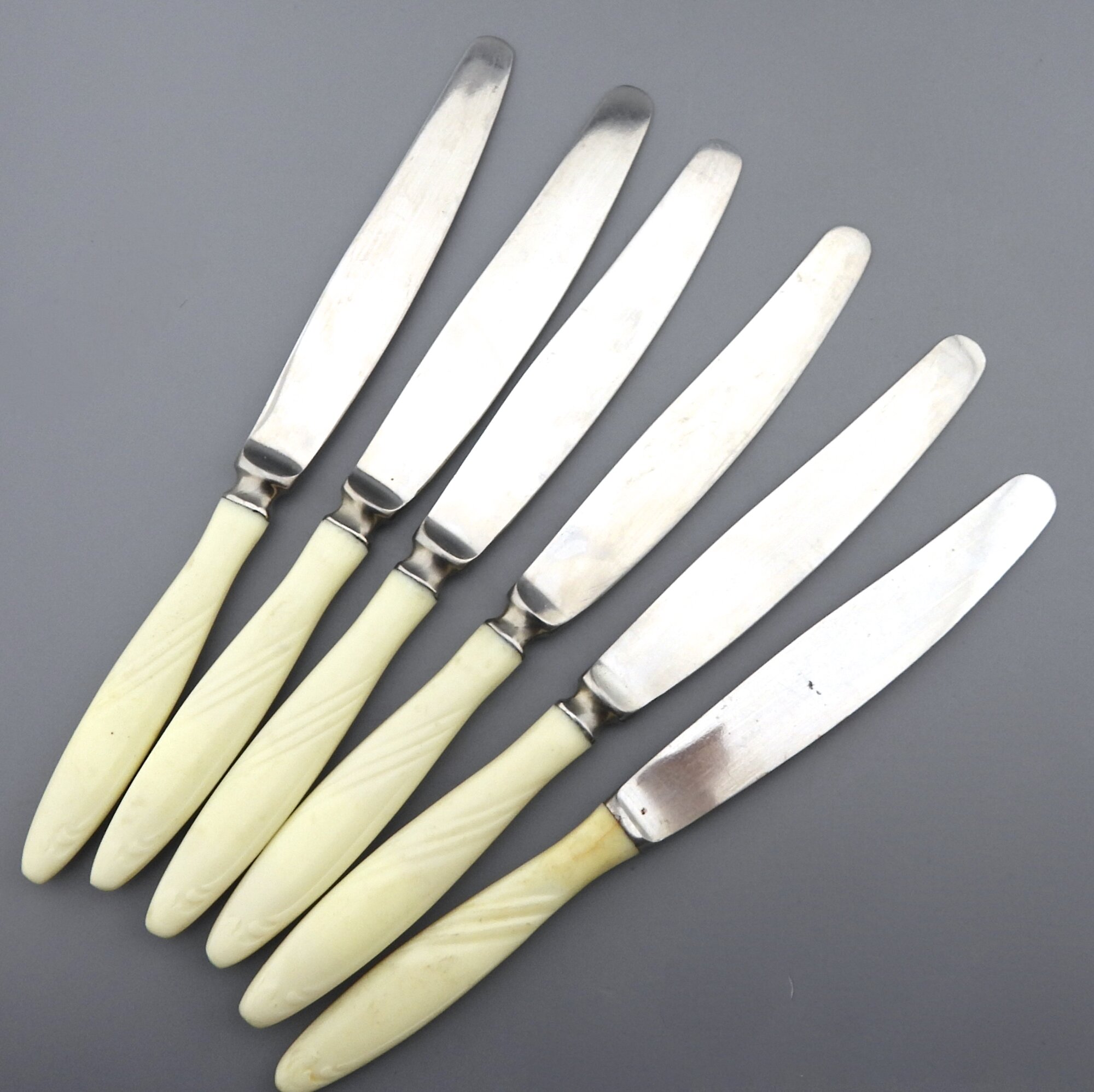 Набор столовых ножей с 6 шт нержавейка кость СССР 1960-е гг