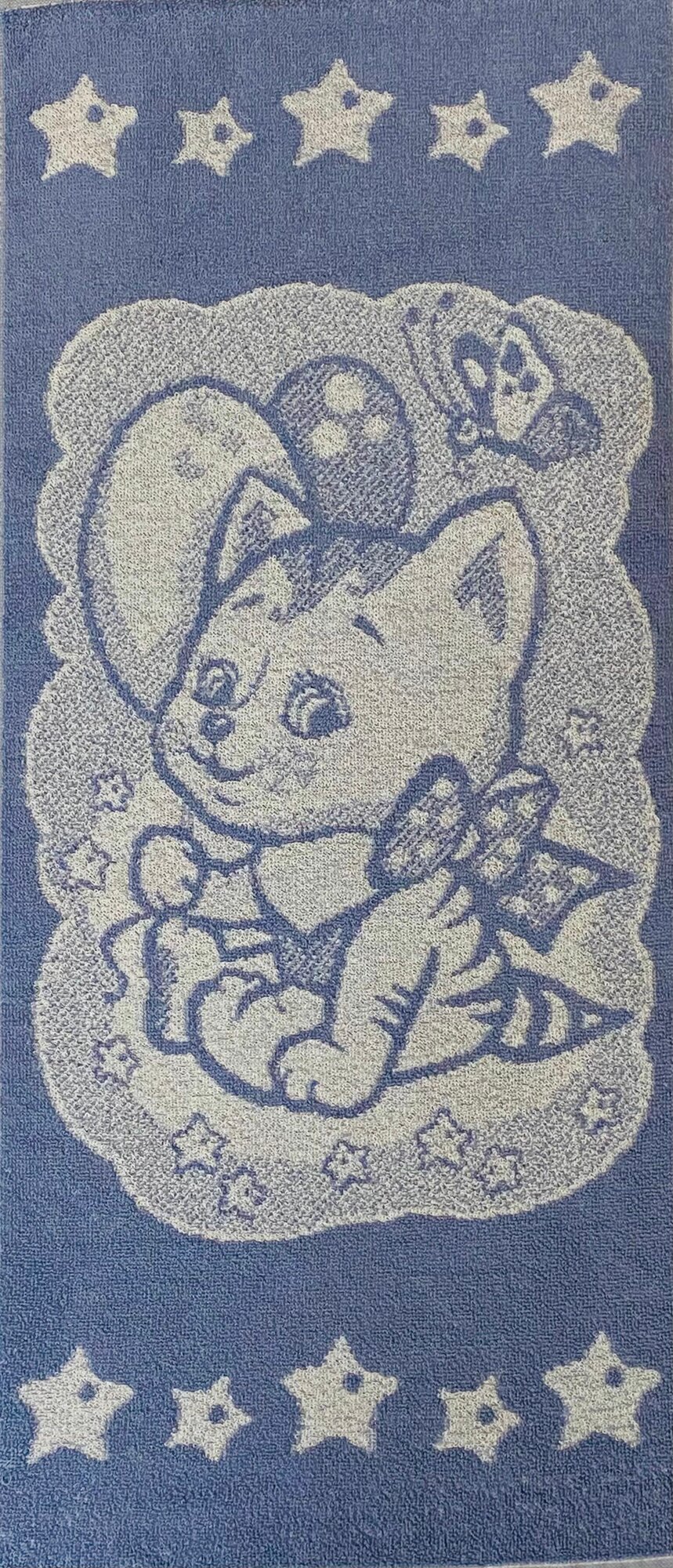 Полотенце махровое сувенирное для рук и лица в подарок девушке, девочке, женщине, маме, подруге, жене на 8 марта, на День Рождения, на Новый год Котенок с шарами 30*70 см