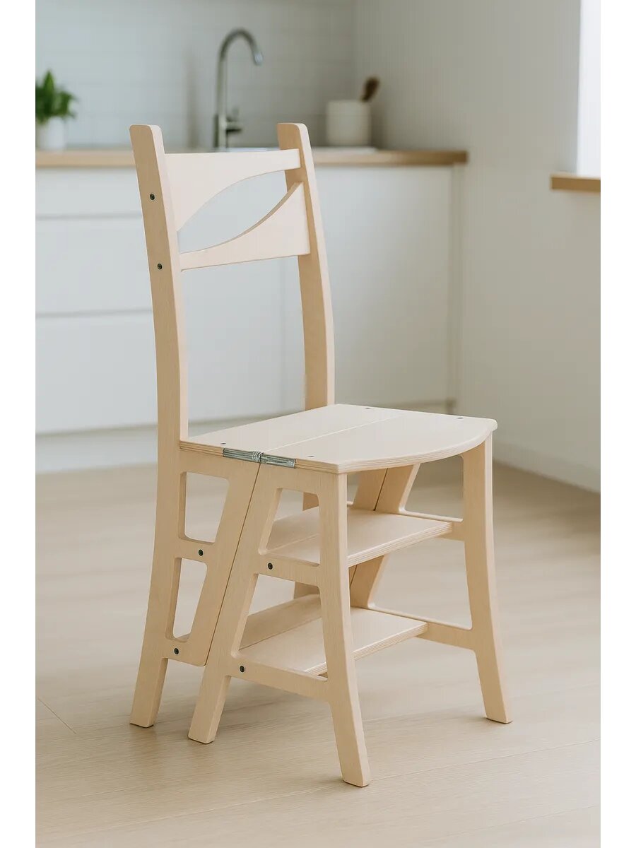 Стул стремянка деревянный лестница Сканди натуральный