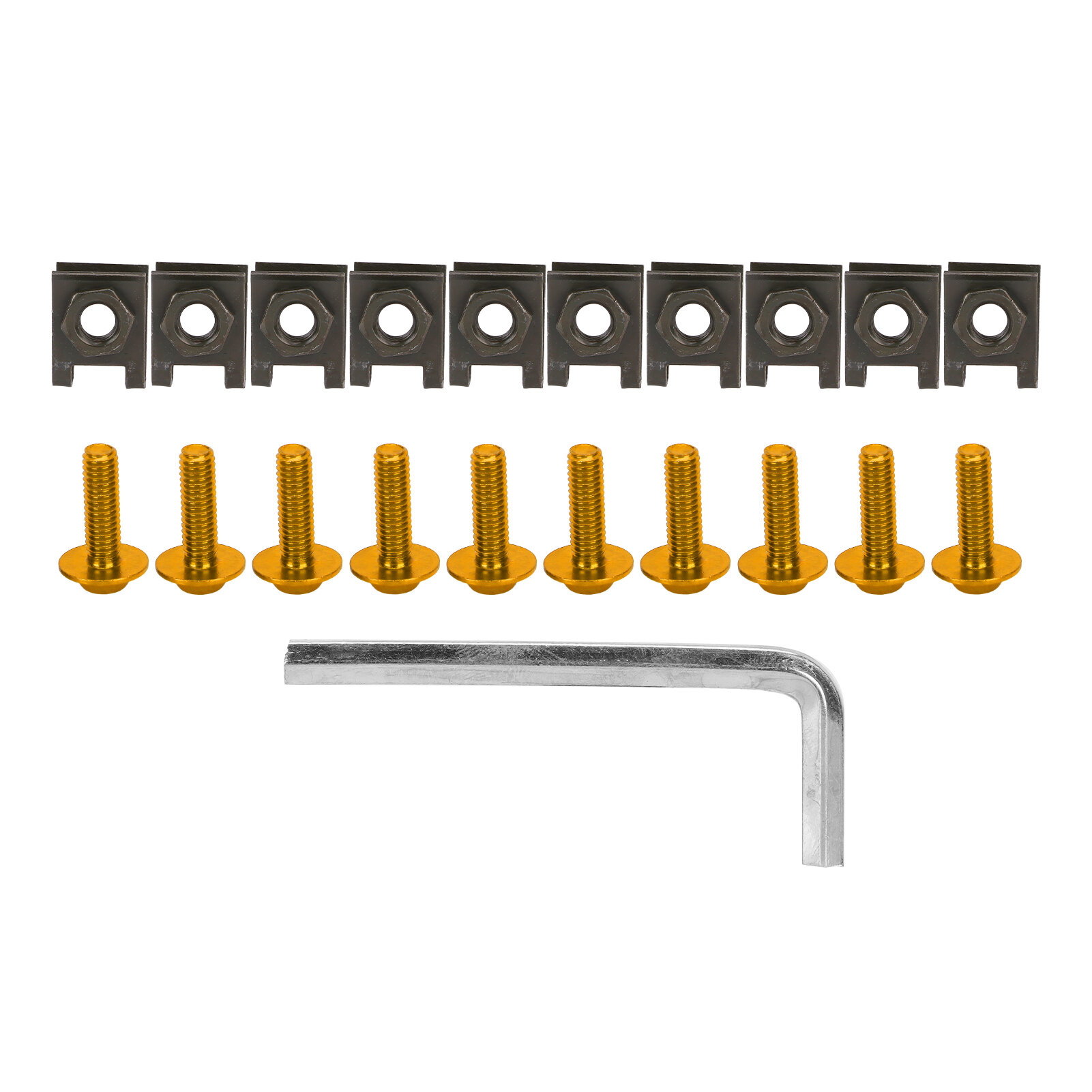 Комплект болтов M6 для крепления обтекателя Kawasaki Gold, анод. алюминий