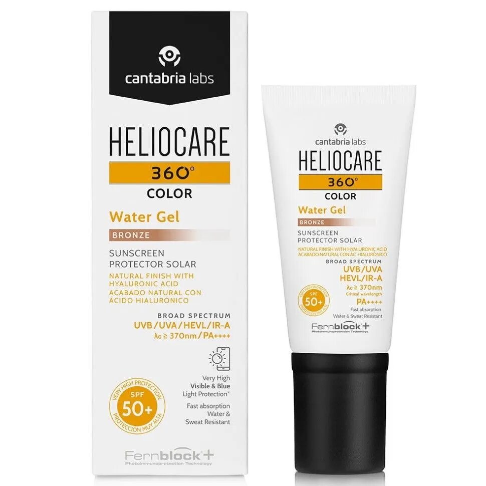 Солнцезащитный гель-флюид СЗФ50+ (бронзовый) 50 мл Heliocare360 WaterGel Sunscreen SPF 50+ Cantabria Labs/Кантабрия Лабс