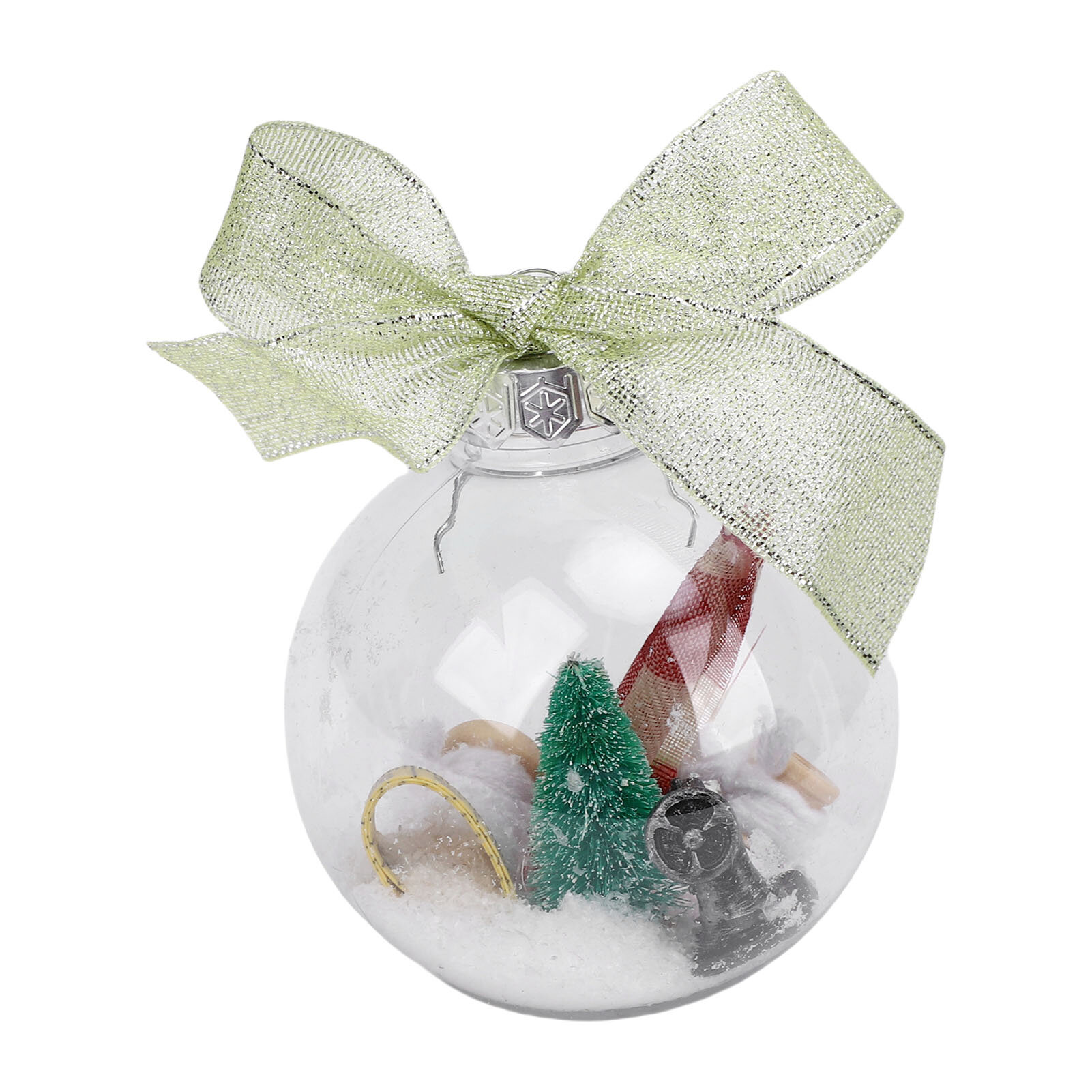 Подвесной снежный шар в стиле ретро, швейная машина, тематический пластиковый праздничный снежный шар, украшение для рождественской елки, украшение для дома B