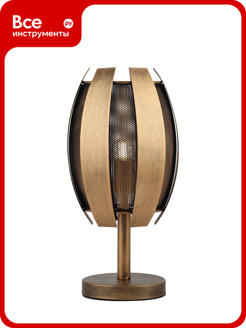 Настольная лампа Rivoli Diverto P1 античная бронза E27 1 40W Б0044558, Diverto в переводе с итальянского веселье