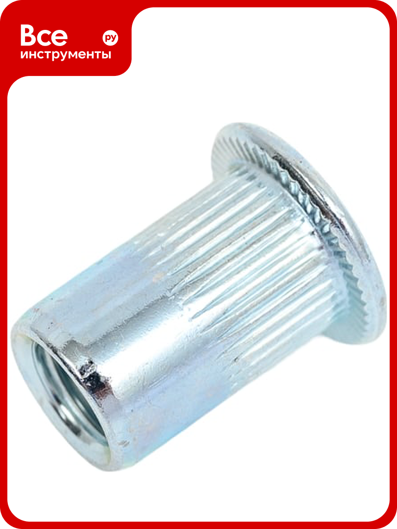 Заклепка резьбовая с плоским бортиком SORMAT М6 500 шт, для прочного удержания заклепки в ней