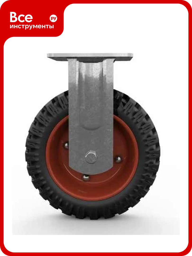 Колесо большегрузное неповоротное PF 200 200 мм, резина с протектором TOR