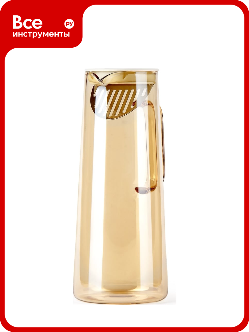 Кувшин для воды стеклянный BAROUGE BJ-704/24 золотисто-бежевый, 1400 мл BJ-704 1400 мл/кувшин, кубиками льда