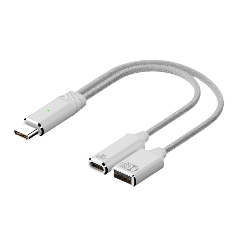 Кабель Type C для подключения к USB-устройству + женский аудиоадаптер Type C-белый