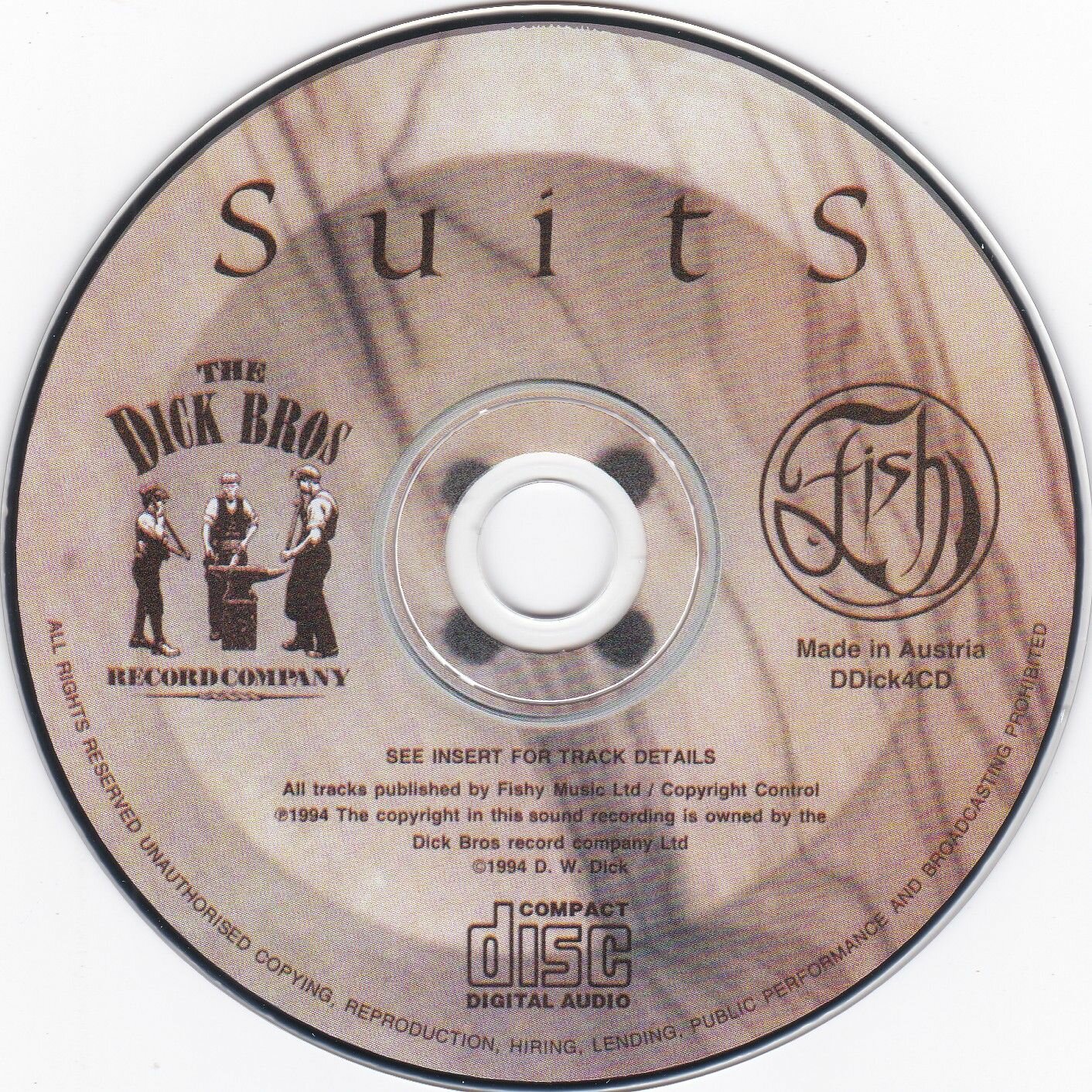 Fish - Suits, 1994, 4-page, CD-Аудио — фото 1