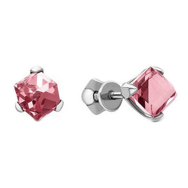Серьги пусеты, серебро, 925 проба, кристалл