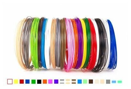 Набор пластика UNID для 3D ручек 20 цветов по 10 метров PLA-20