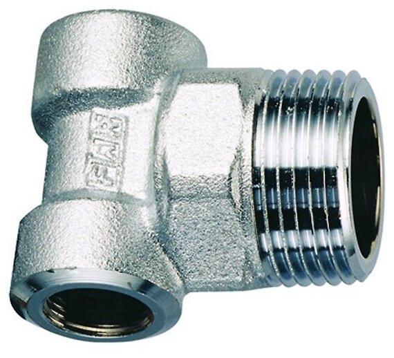 Тройник концевой хромированный Far для коллекторов, 1"НР х 1/2"ВР х 1/2"ВР