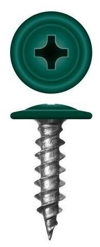 Саморез с прессшайбой 4.2*25 RAL 6005 Количество: 500 шт. Покрытие: цинк + окраска