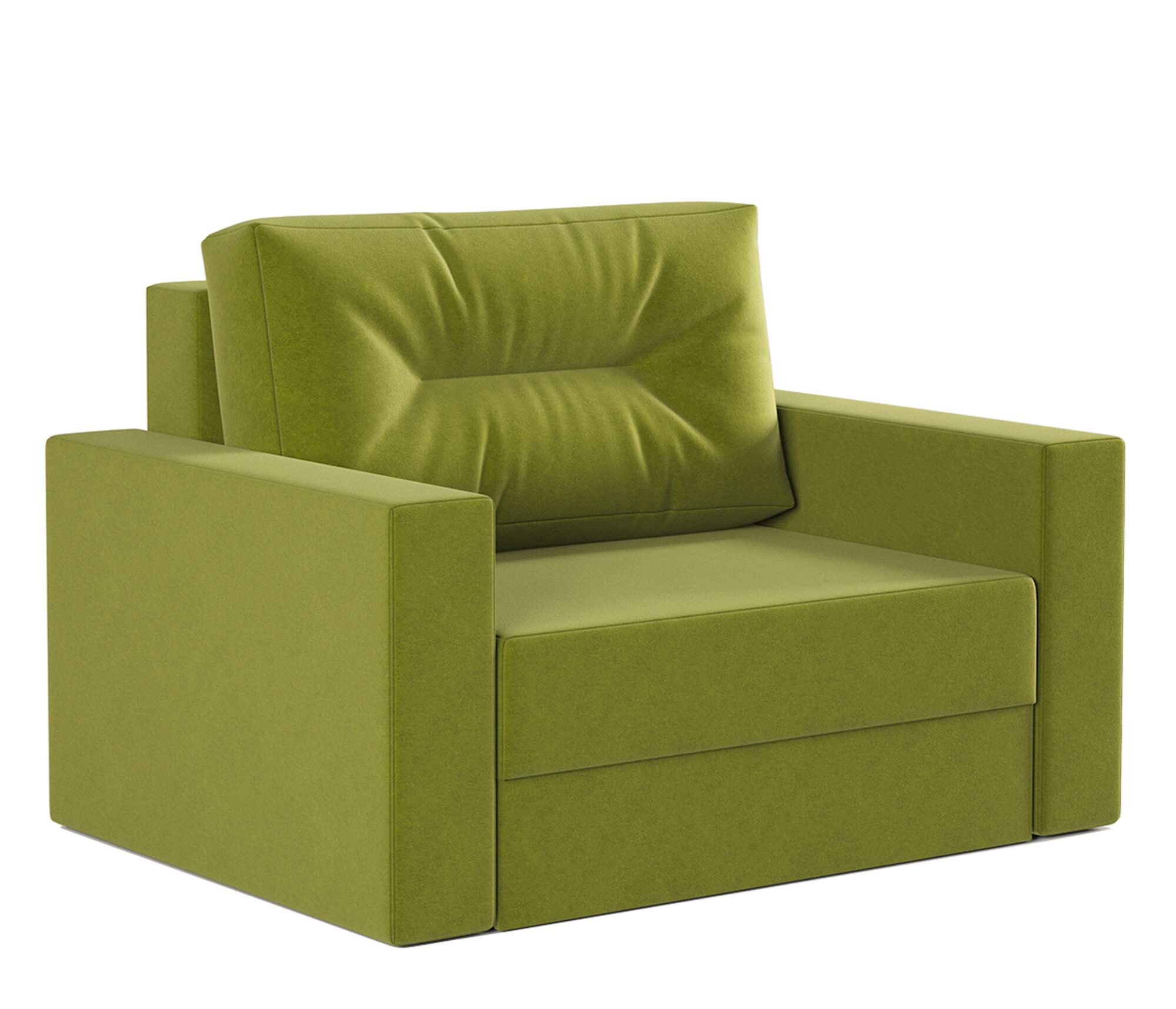 Кресло-кровать Норд, раскладное, еврокнижка, с подлокотниками, с ящиком, велюр Дрим эппл