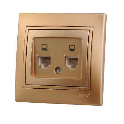 MIRA Розетка компьютерная двойная метал золото со вставкой (10шт/120шт)
