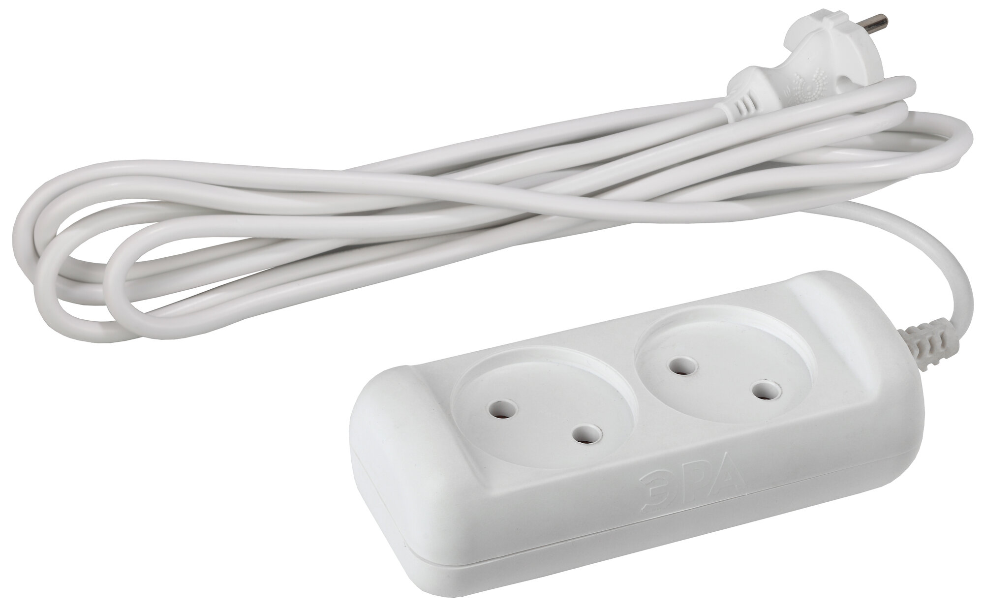 Удлинитель бытовой сетевой без заземления 1,5 метра ЭРА (2 гнезда, ПВС, 2х1мм2, 10А)