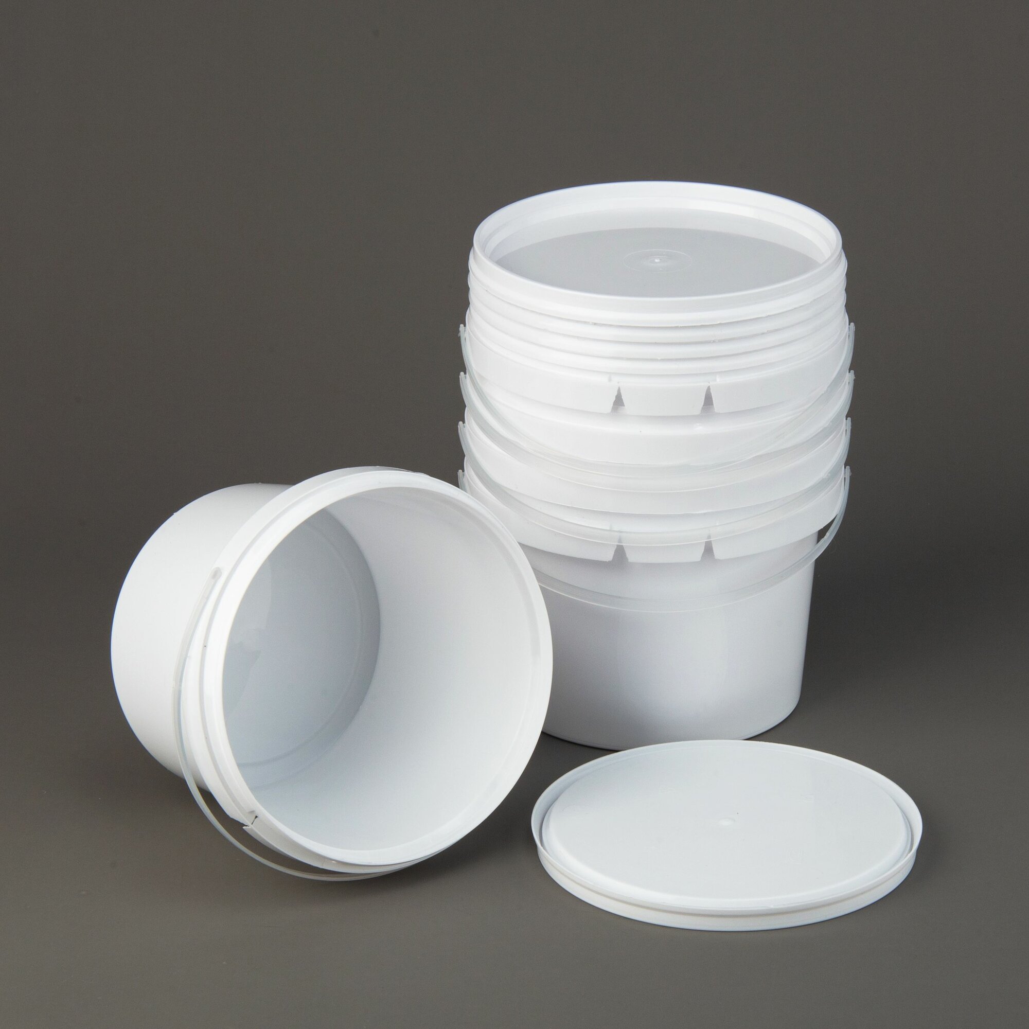 Ведерко (банка) с уплотненной крышкой 10л с металлической ручкой, комплект 5 шт