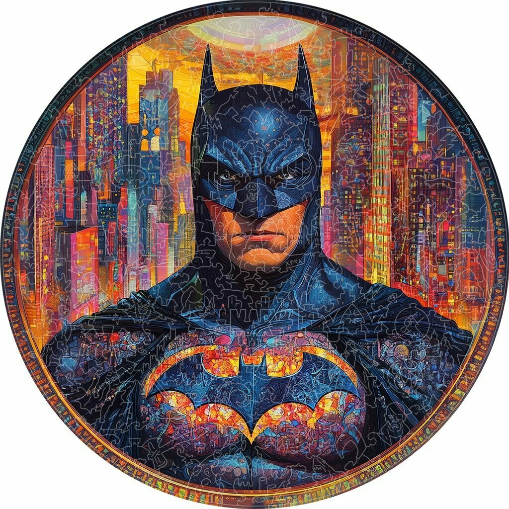 Деревянный пазл BoberBox "Мандала Бэтмен", 200 деталей