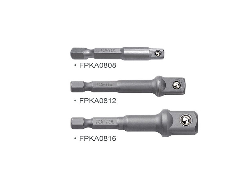 Набор переходников 1/4" под шуруповерт 3ед. (1/4", 3/8", 1/2") TOPTUL (GAAR0301)