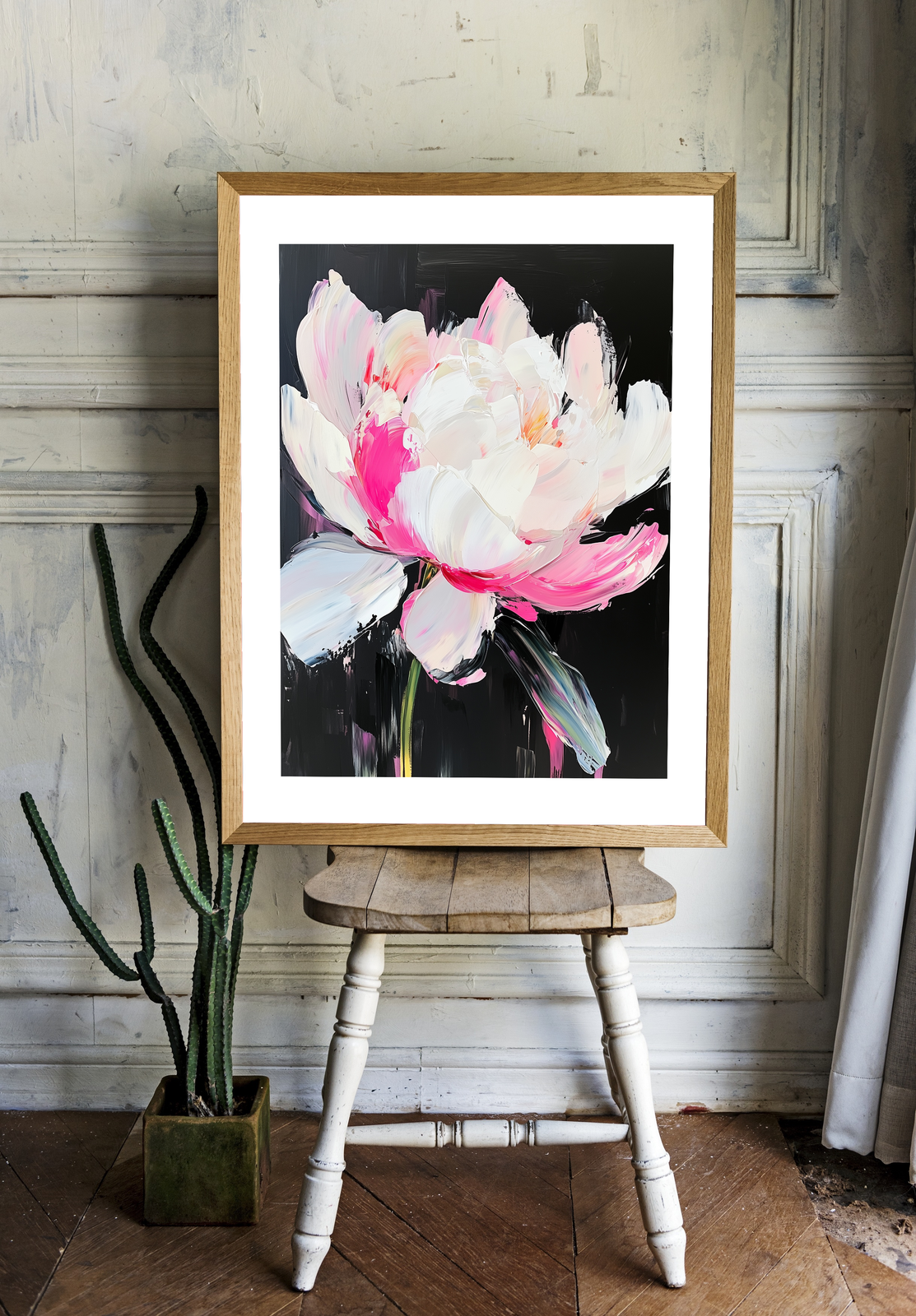 Постер "Нежный цветок пиона на фоне" 60x90 см в подарочном тубусе