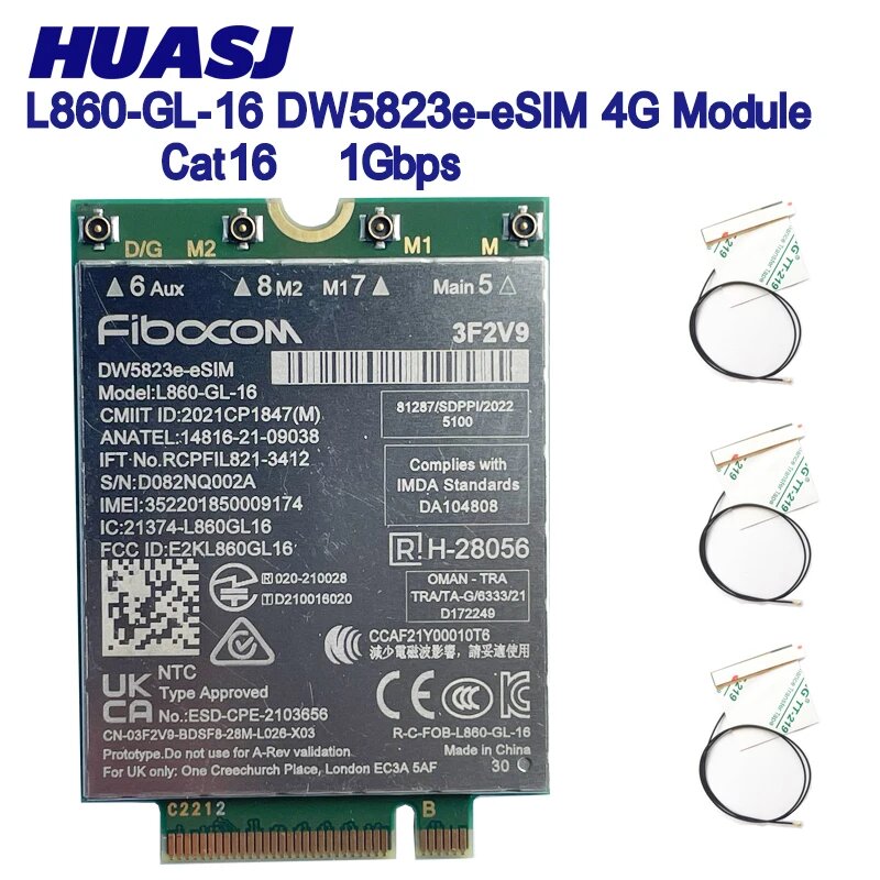 Модуль 4G LTE HUASJ L860-GL-16 DW5823e-eSIM