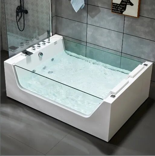 Гидромассажная ванна Ceruttispa C-454A двухместная 170х120 см, с аэромассажем и цветной подсветкой
