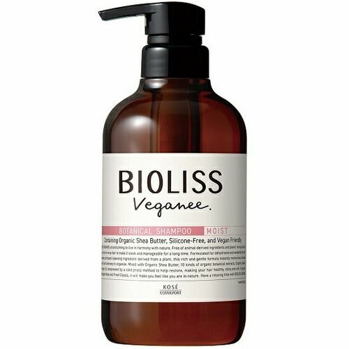 KOSE Веганский шампунь "Bioliss Veganee" для волос на основе органических масел и ботанических экстрактов Увлажнение (1 этап) 480 мл