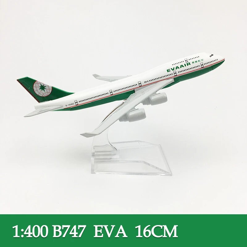 Металлическая модель самолета Boeing 747 1:400 16 см Изумрудный, Changrong EVA