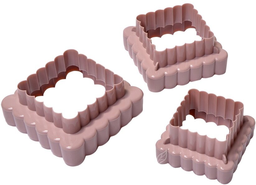 Выемка для теста Квадрат гофрированный набор 3 шт. Fissman (Набор из 3 шт.)