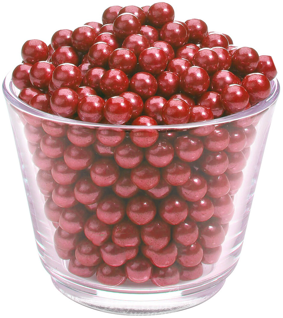 Декор Шарики Красный перламутр 5 мм. Сладкий мишка Sweet bear, 250 гр. (Набор из 3 шт.)