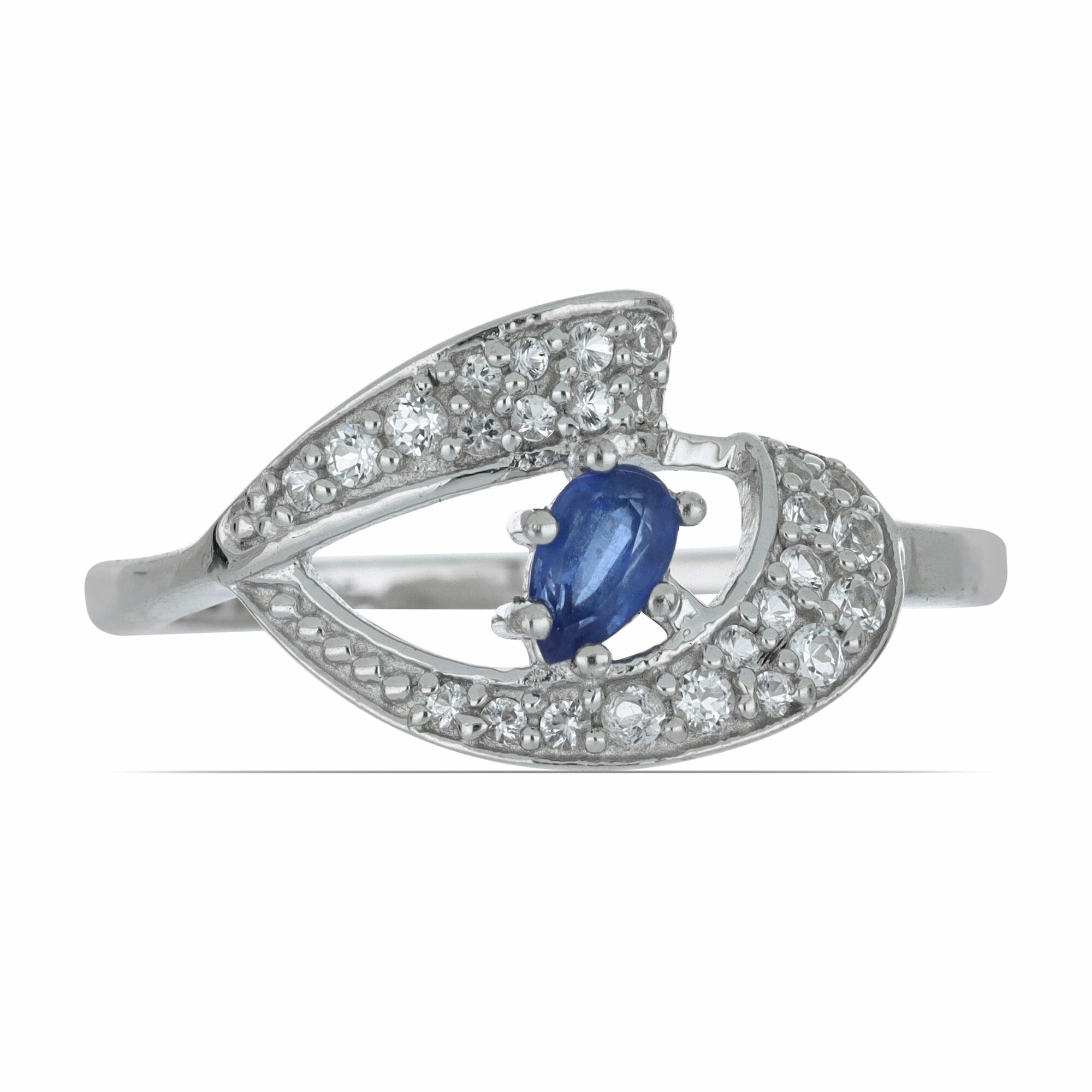 Кольцо, серебро, 925 проба, родирование, топаз, кианит