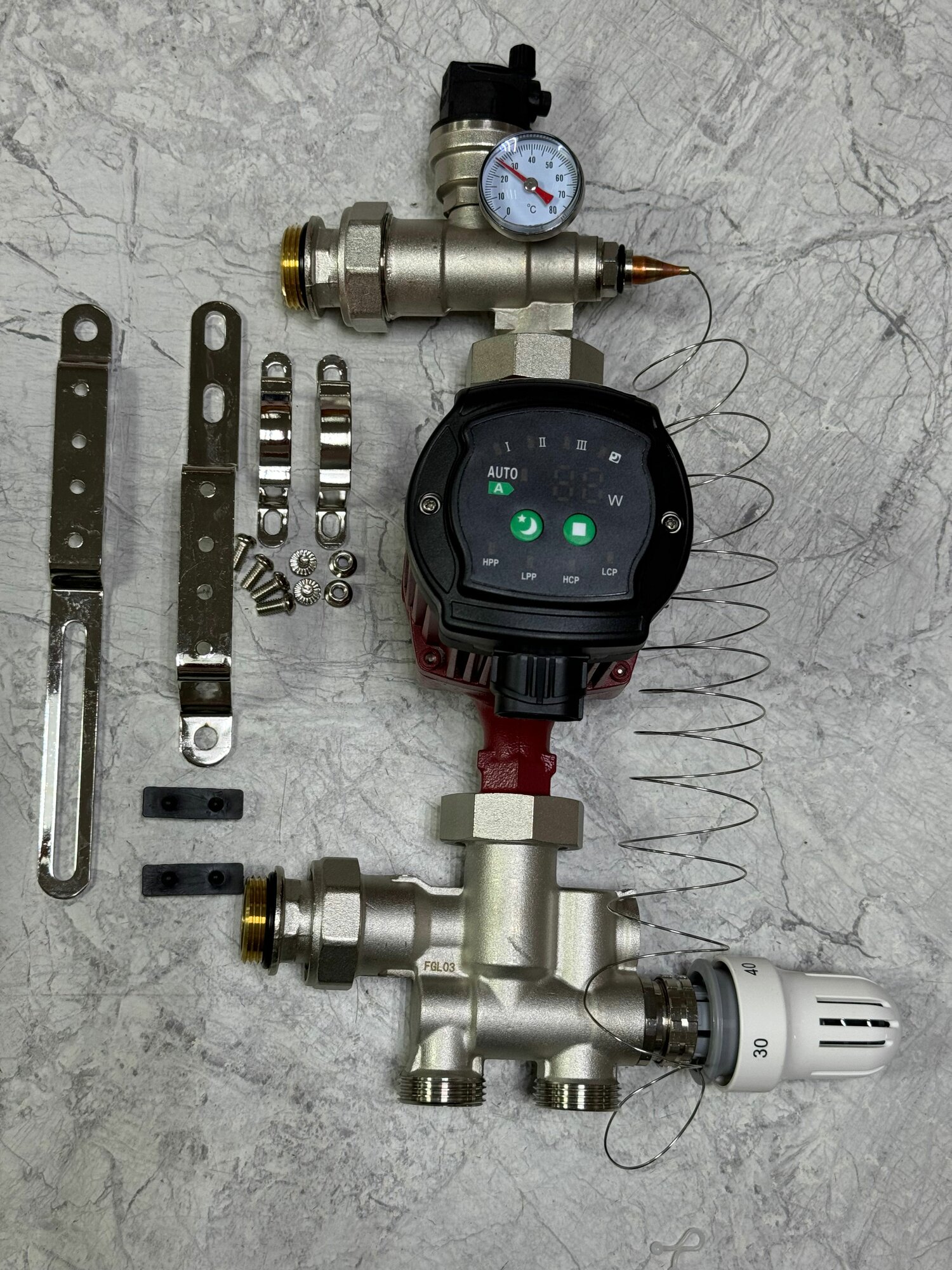 Насосно-смесительный узел с насосом 25-6 180 мм с частотным регулированием