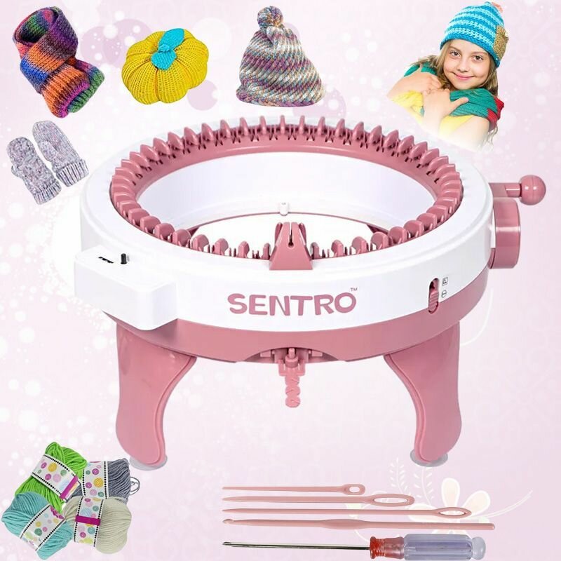 Вязальная машинка Sentro детская 48 петель с пряжей в комплекте -enj