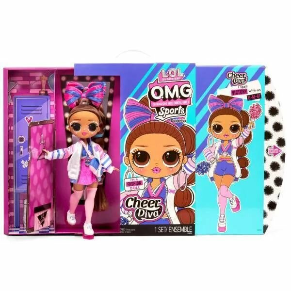 Кукла L.O.L. Surprise OMG Sports Cheer Diva / Большая Кукла ЛОЛ Болельщица Черлидерша25 см