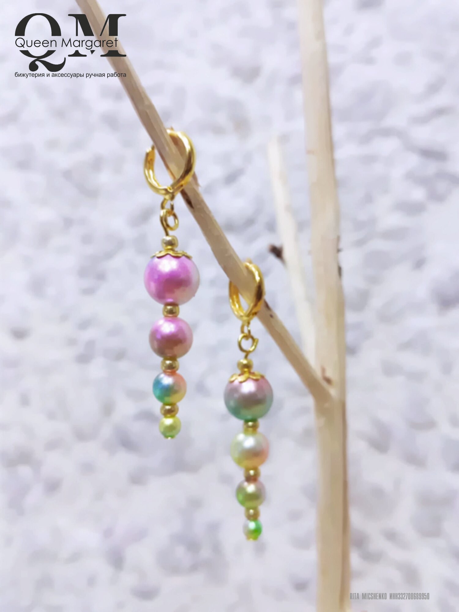 Серьги, эмаль, пластик