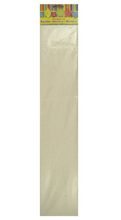 Бумага крепированная Феникс Плюс белая перламутр, 50х250 см, плотность 22 г/м2, в упаковки 1 лист (28592)