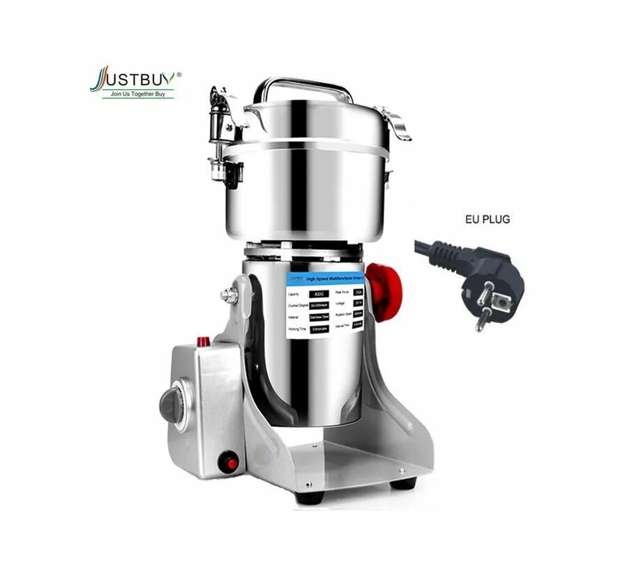 Электрическая мельница для зерна, Большая емкость, 800 г, Миксер для пшеницы, измельчитель для сухой еды Измельчитель орехов, специй, нержавеющая сталь 304, серебро