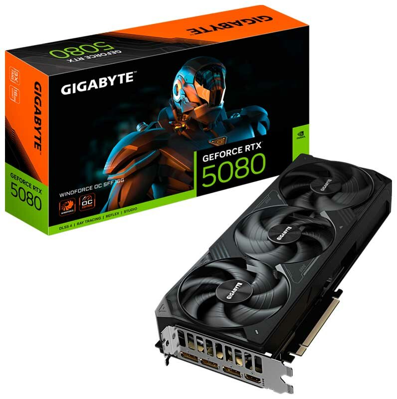 Видеокарта Gigabyte GeForce RTX 5080 WINDFORCE OC SFF 16G (GV-N5080WF3OC-16GD)