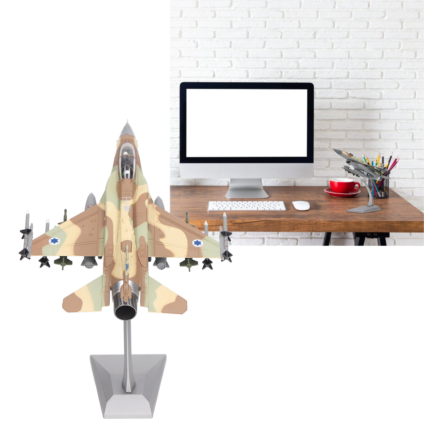 Модель самолета F 16I 1:72, сплав, с двумя подставками, для коллекционеров