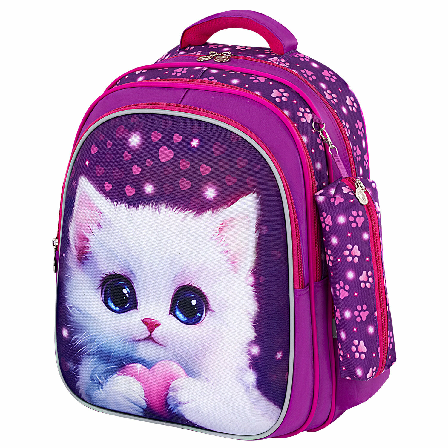 Brauberg Рюкзак Mind с пеналом в комплекте 2 отделения Humble Cat 273176