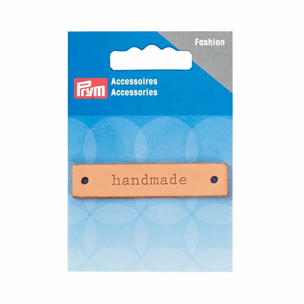 Нашивка PRYM "Handmade", кожа, бежевый прямоугольник (403795)