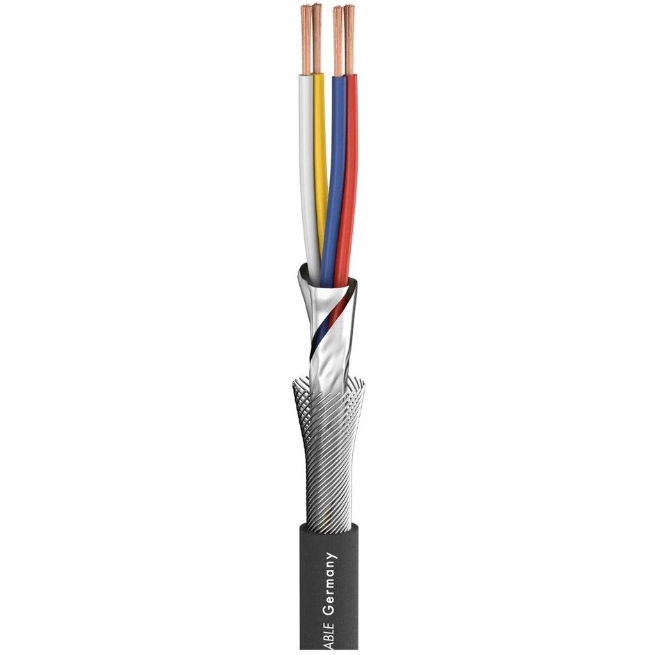 Кабель микрофонный на катушках Sommer Cable 200-0301 SC-Square 4-Core MKII Black 100.0m, катушка
