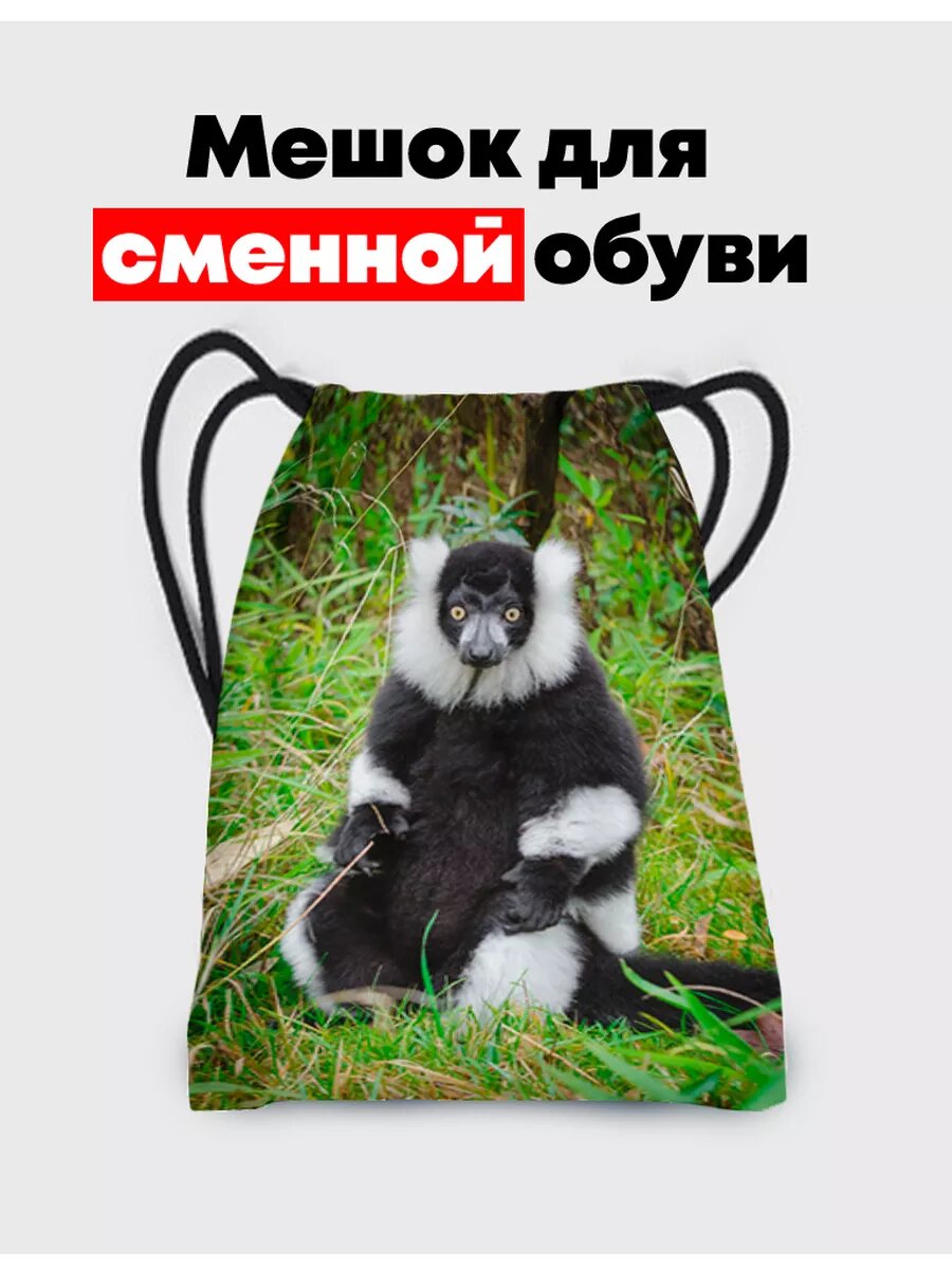 Мешок - сумка для обуви Лемур