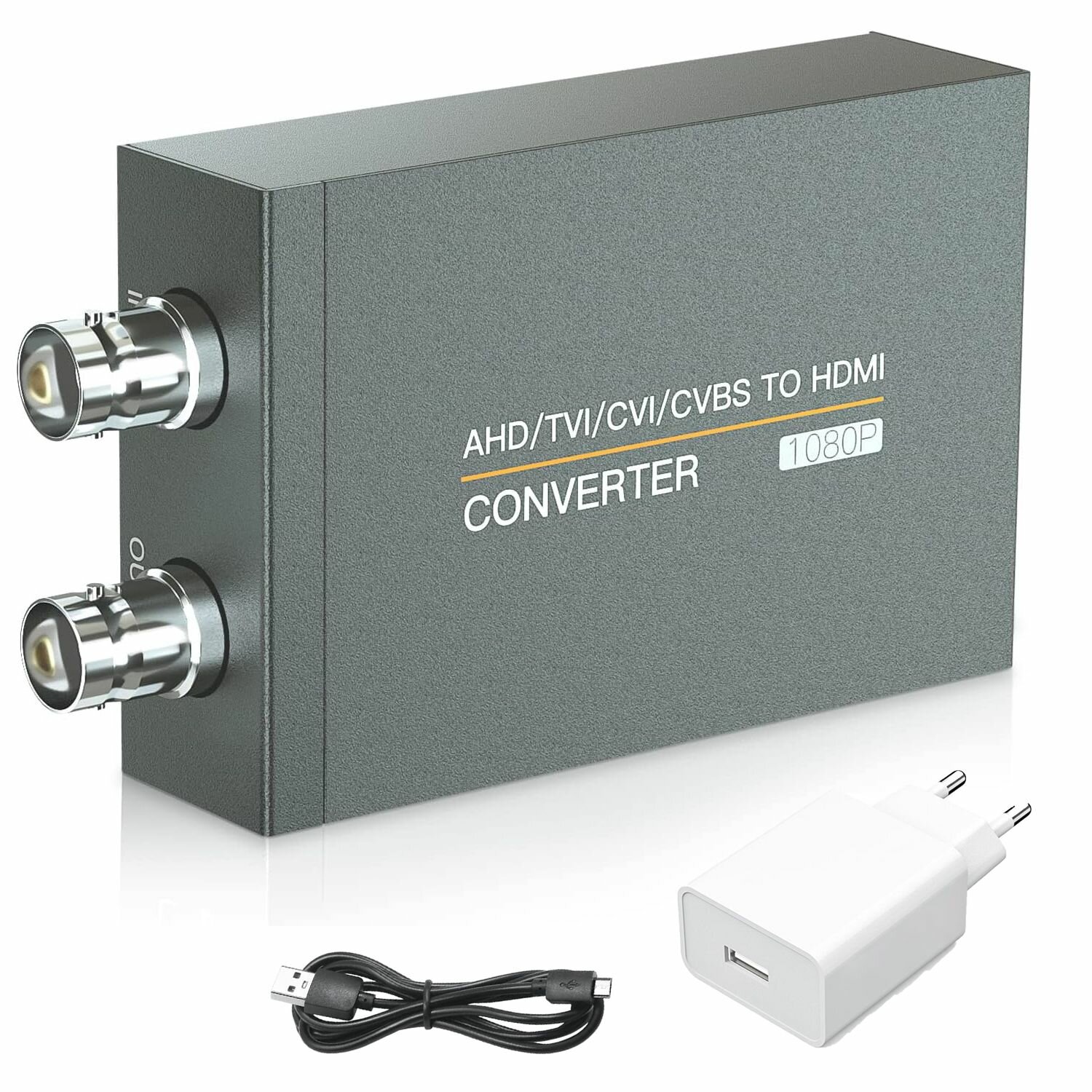 Конвертер Pincheson AHD/CVI в HDMI, BNC, 720-1080 P, черно-серый